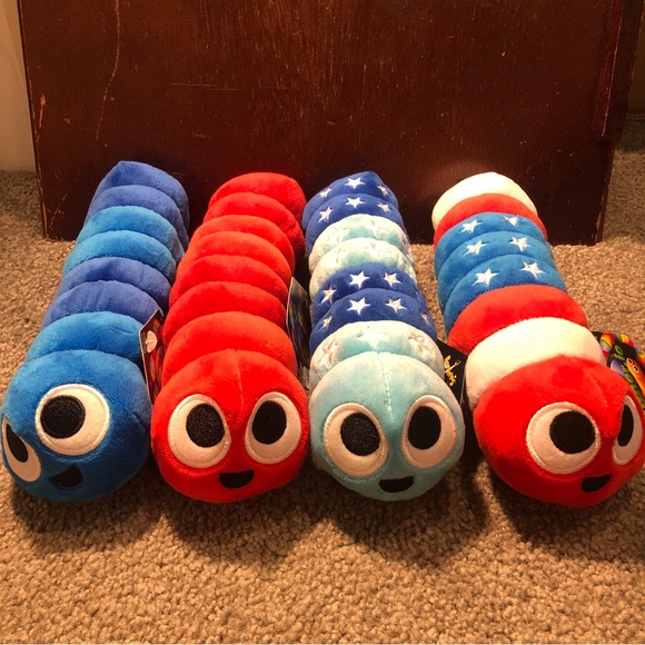 Bonkers | Toys | Set Of 4 Slitherio Bendable Worm Red Blue Patriotic 8 ...